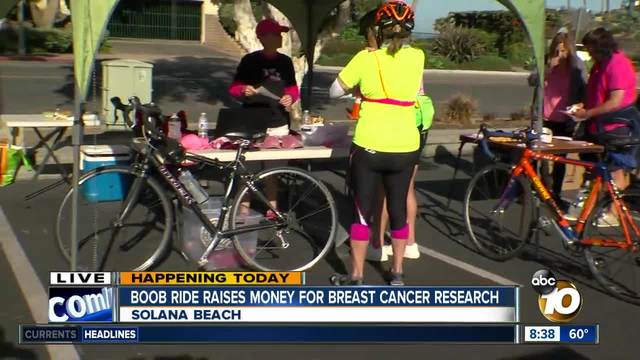 Hundreds ride for breast cancer, Boob Ride - 10News.com KGTV-TV San Diego