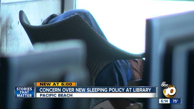 Concern over new sleeping policy at Pacific Beach library - 10News.com ...